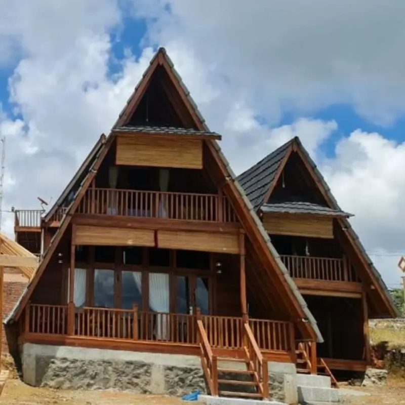 Rumah Segitiga 2 Lantai - Rumah Kayu Bongkar Pasang